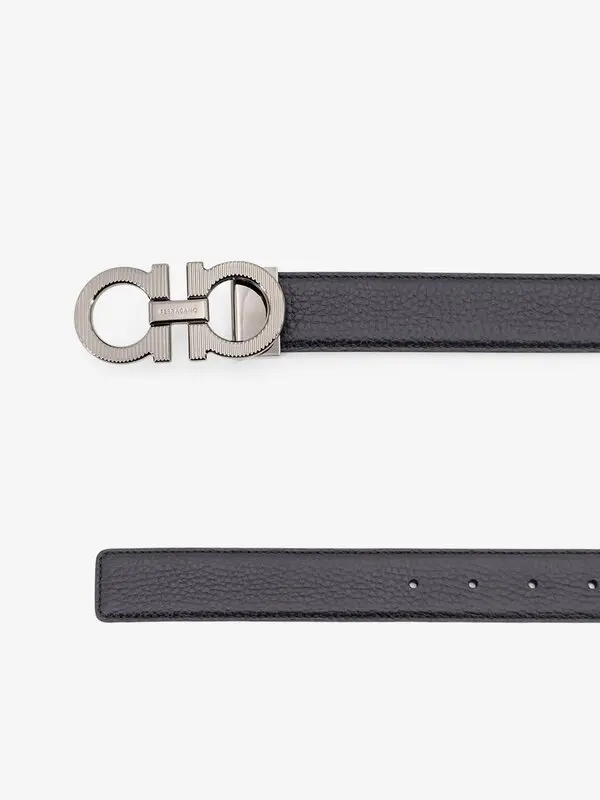 FERRAGAMO Reversible Leather Gancini Belt