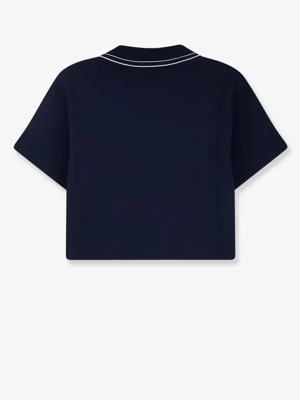 Miu Miu Cotton Sweatshirt With Logo Embroidery