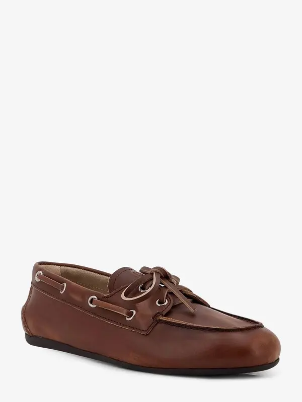 Miu Miu Leather Loafers With Lettering Logo