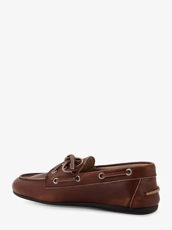 Miu Miu Leather Loafers With Lettering Logo