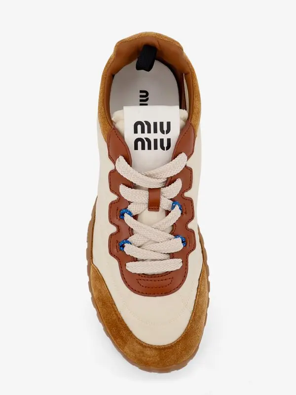 Miu Miu Tyre Technical Fabric And Suede Sneakers