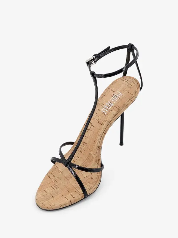 Paris Texas Lidia Leather And Cork Sandals