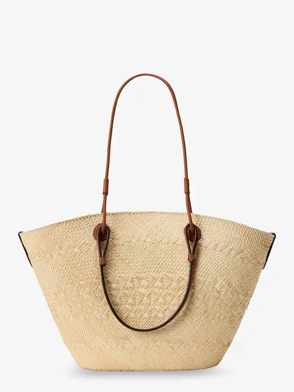 Loewe Raffia And Leather Shoulder Bag
