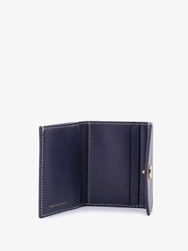 Tory Burch T Monogram Envelope Leather And T Monogram Fabric Wallet