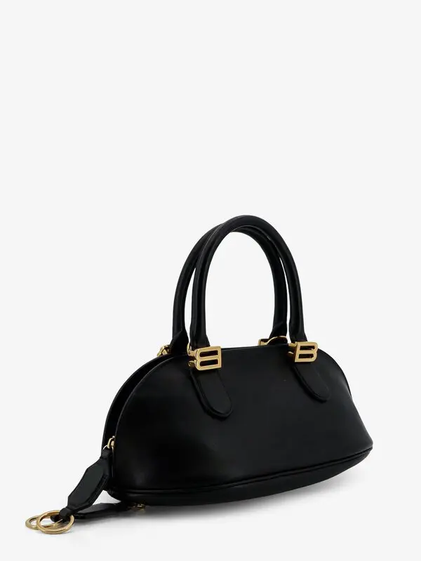 Balenciaga Bowling Bolero Leather Handbag - Black