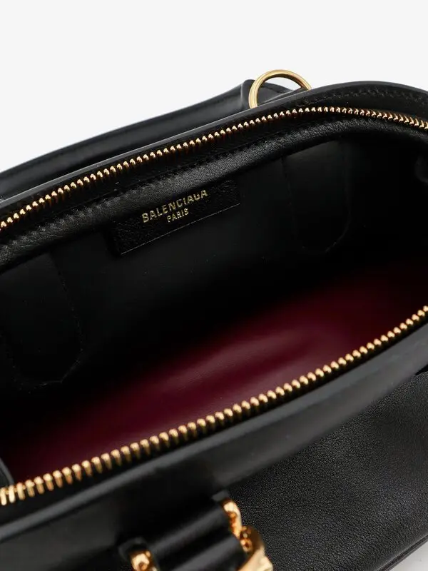 Balenciaga Bowling Bolero Leather Handbag - Black