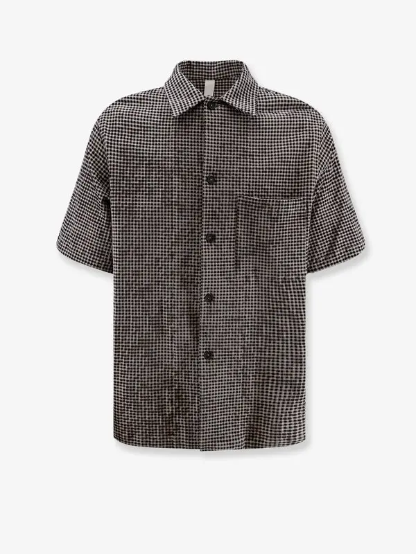 HEVO Cotton Blend Shirt With Checked Pattern