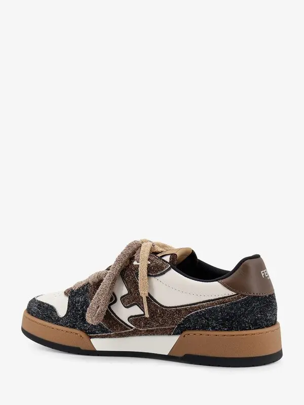 Fendi Low-top Sneakers In White Leather And Suede