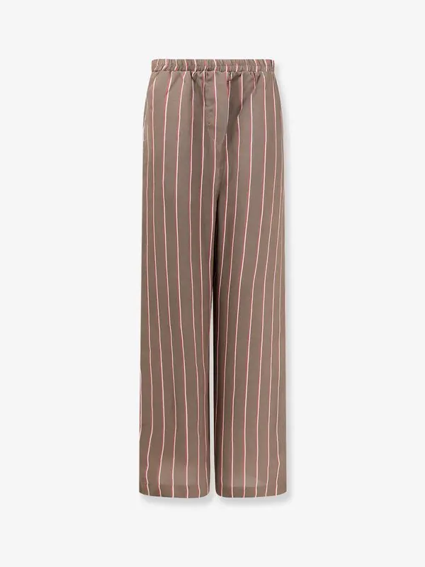THE FRANKIE SHOP Viscose And Silk Blend Striped Trousers