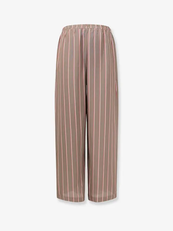 THE FRANKIE SHOP Viscose And Silk Blend Striped Trousers