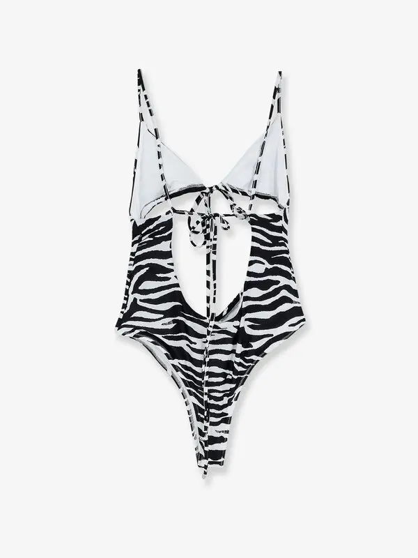 Attico One-piece Swimsuit With Zebra Print