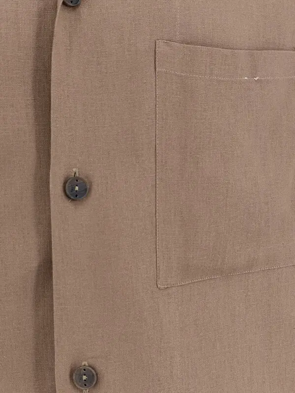 HEVO Novoli Linen And Viscose Shirt - Brown