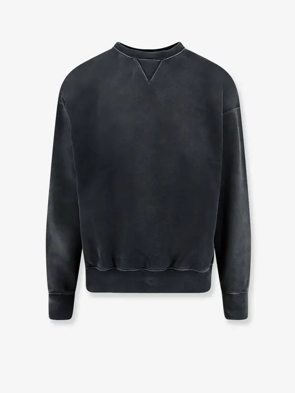 MAISON MARGIELA Cotton Sweatshirt With Front Embroidered Logo - Grey