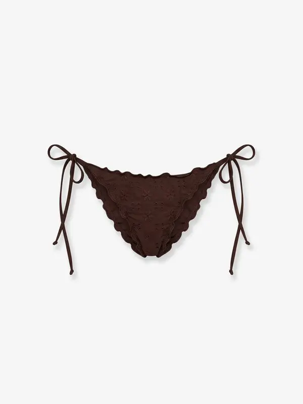 MC2 SAINT BARTH Miami Briefs With All-over Embroidery - Brown