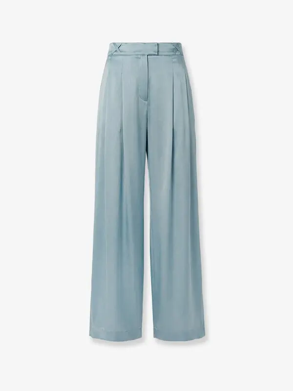 SEMICOUTURE Cotton And Silk Trousers - Blue