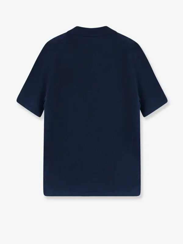 Alpha Studio Linen And Cotton Blend Polo Shirt