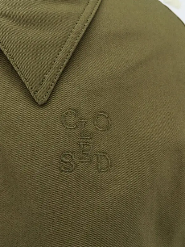 Closed Cotton Jacket With Logo Embroidery