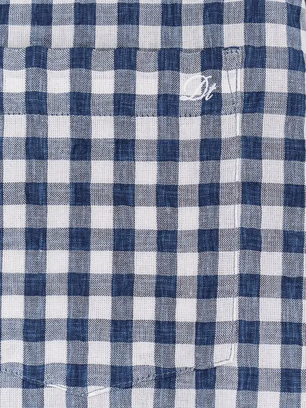 DUNST Cotton Blend Shirt With Check Pattern