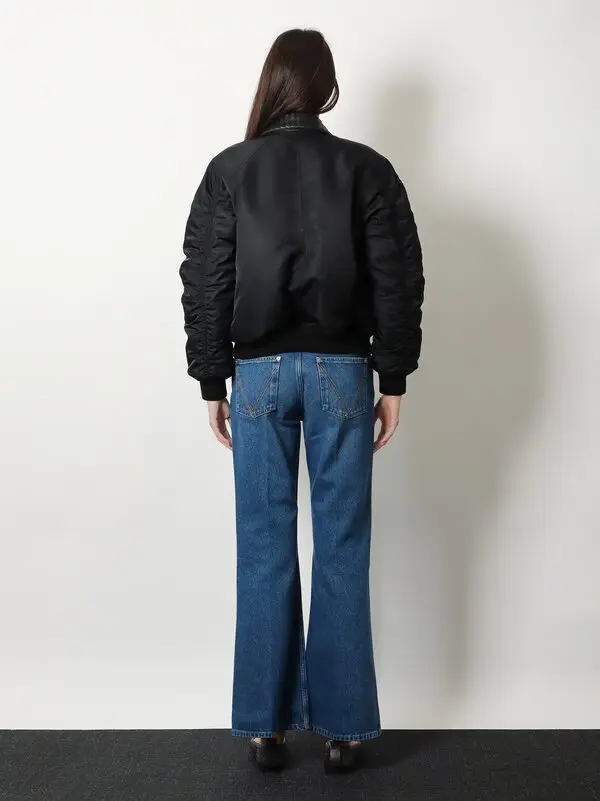 Bottega Veneta Nylon Bomber Jacket With Intrecciato Leather Collar