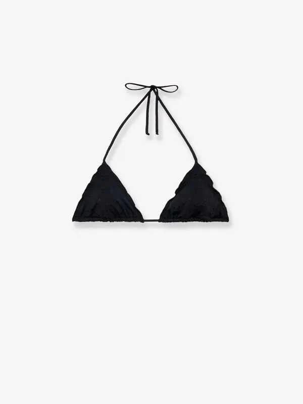 MC2 SAINT BARTH Sagittarius Viscose Blend Bikini Top - Black