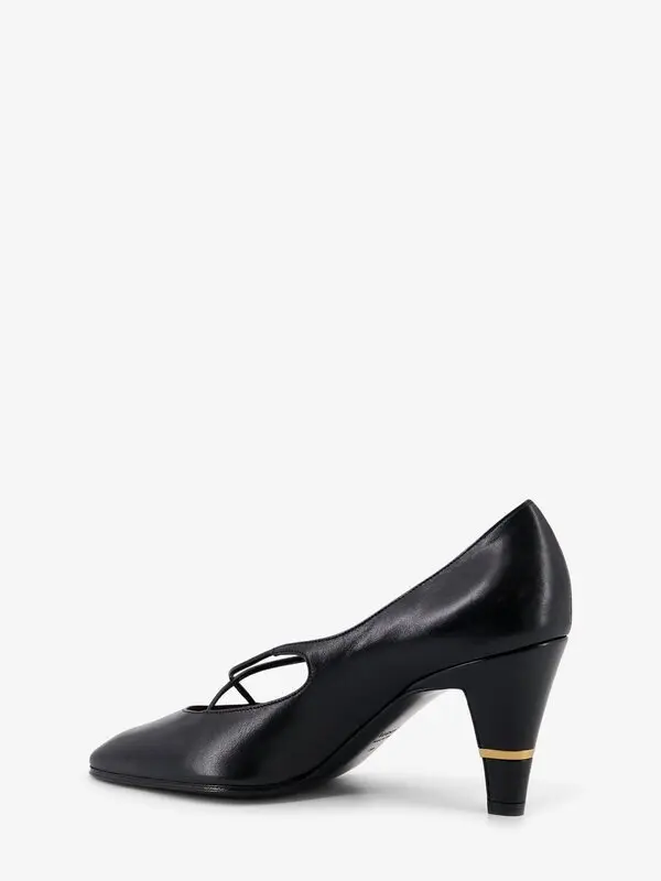 Versace Criss-cross Medallion Leather Pumps
