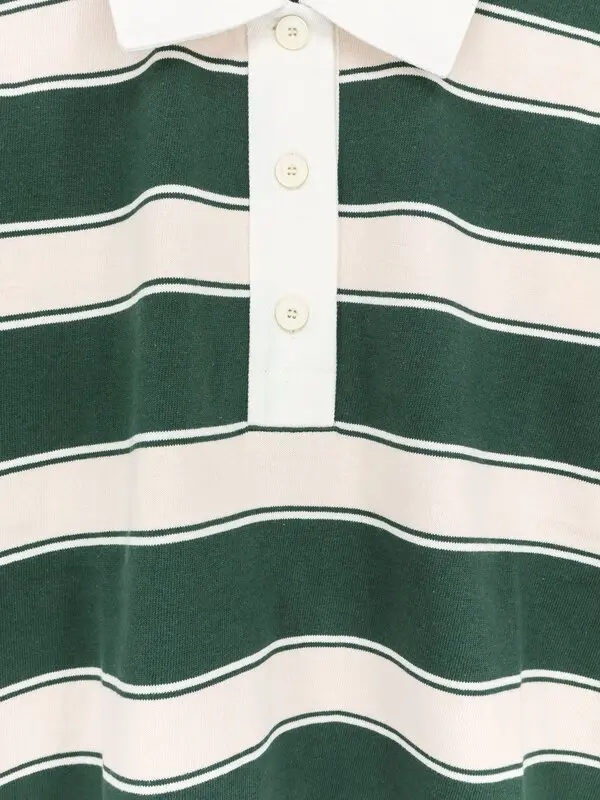 Closed Striped Cotton Rugby Polo Shirt