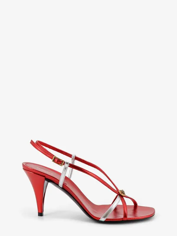 Versace Metallic Leather Medusa Logo Sandals
