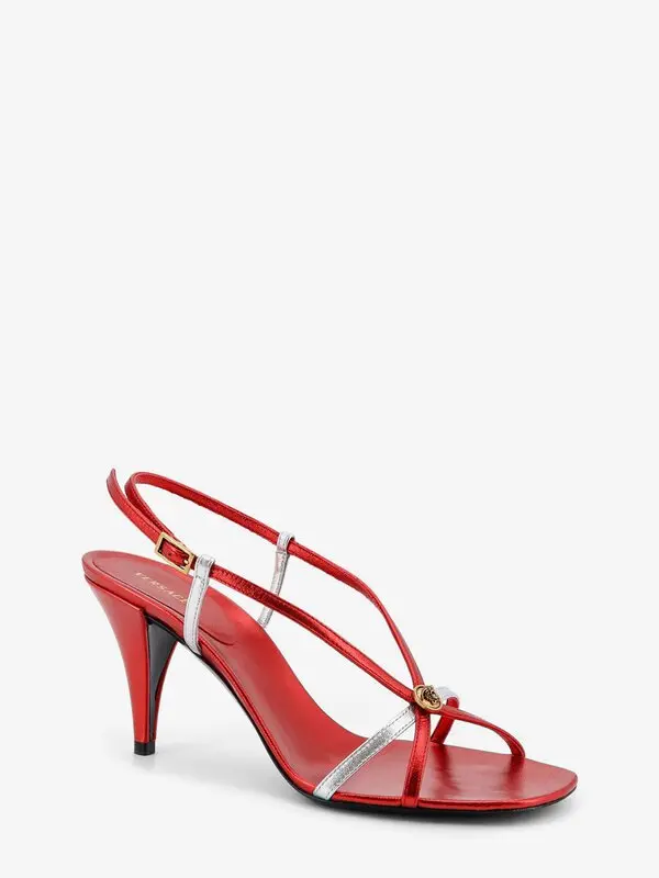 Versace Metallic Leather Medusa Logo Sandals
