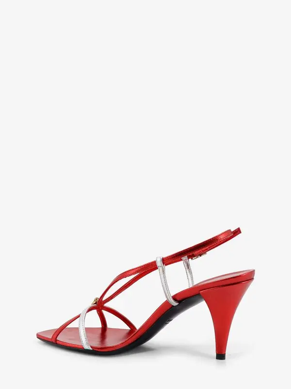 Versace Metallic Leather Medusa Logo Sandals