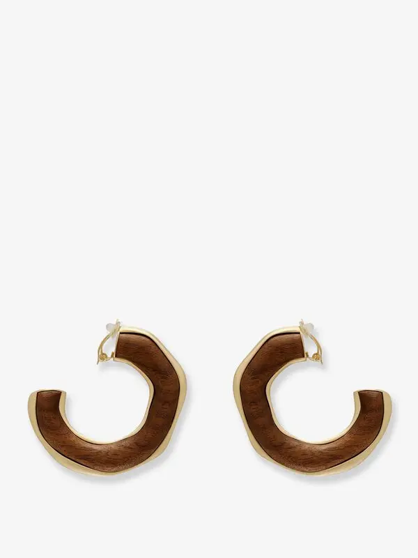 Cult Gaia Madeira Natural Wood Earrings - Brown