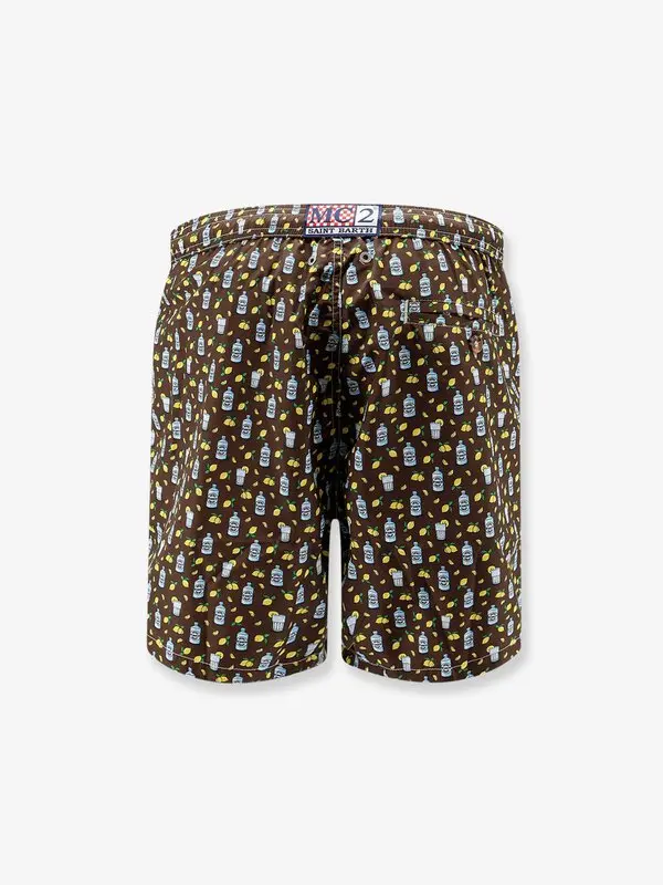 MC2 SAINT BARTH Nylon Swim Shorts With All-over Micro Pattern