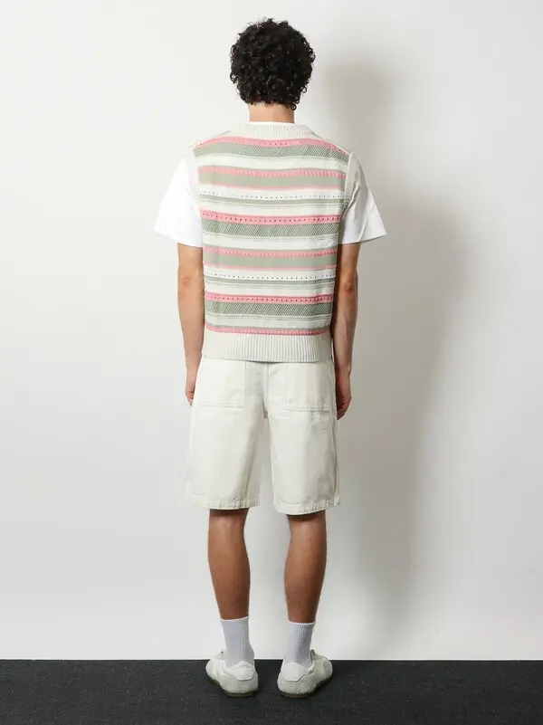 DUNST Sleeveless Striped Knit Vest - Pink