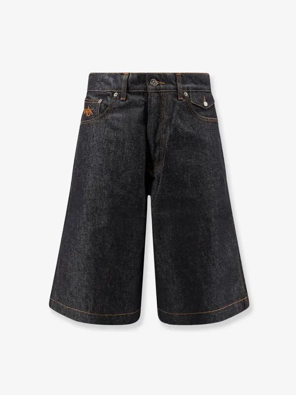 WALK IN PARIS Baggy Raw Denim Shorts - Blue