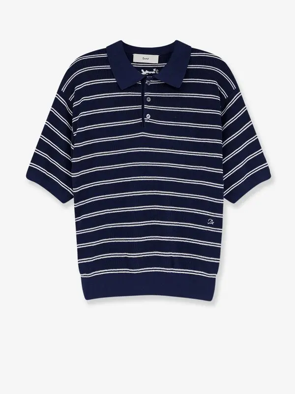 DUNST Striped Cotton Blend Polo Shirt