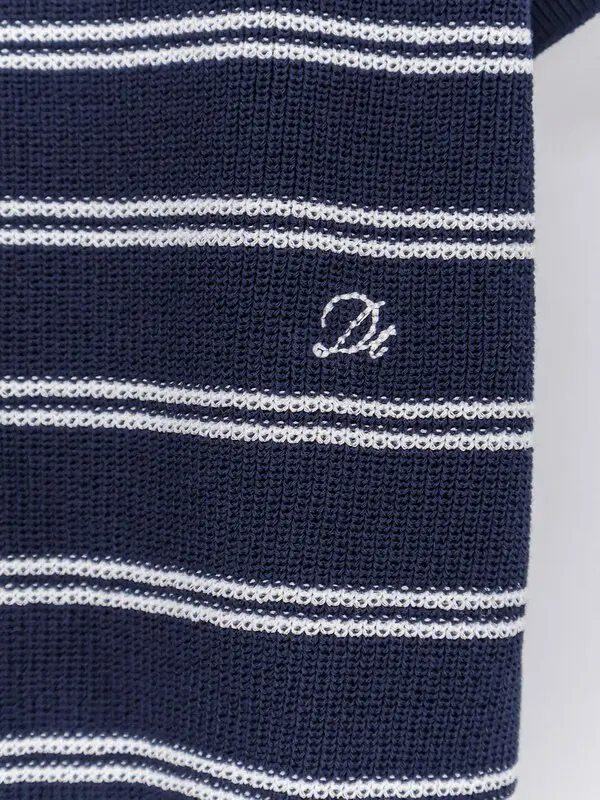 DUNST Striped Cotton Blend Polo Shirt