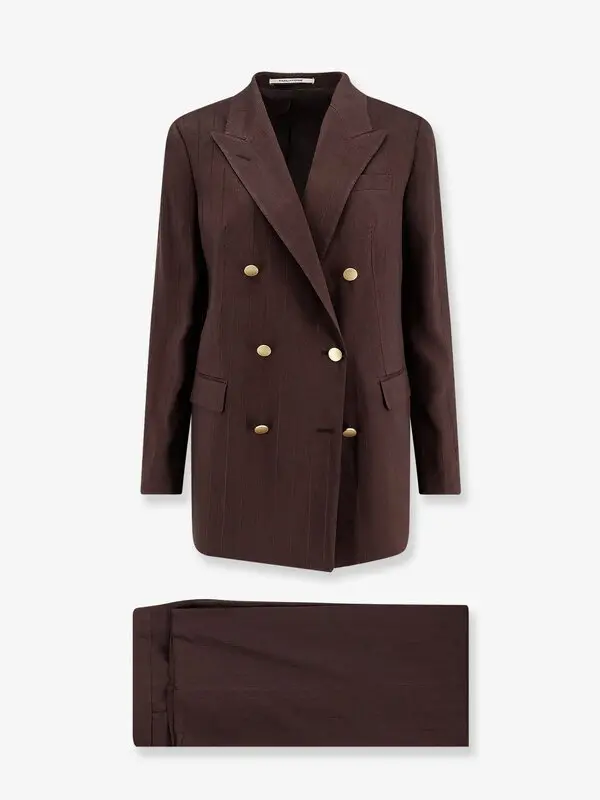 Tagliatore Jasmine Pinstripe Linen And Viscose Suit