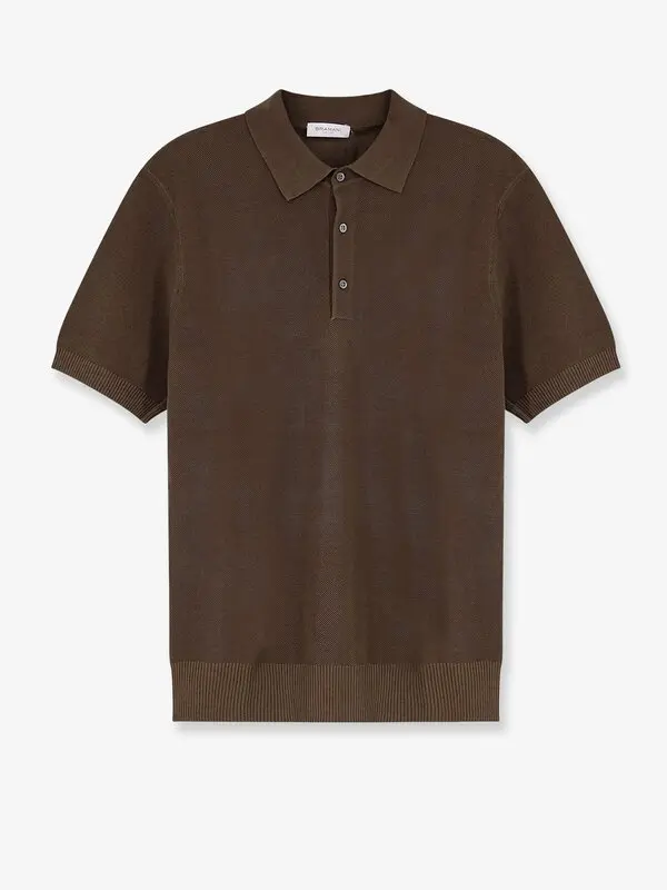 BRAMANI CASHMERE Cotton And Silk Blend Polo Shirt - Green