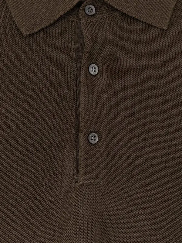 BRAMANI CASHMERE Cotton And Silk Blend Polo Shirt - Green
