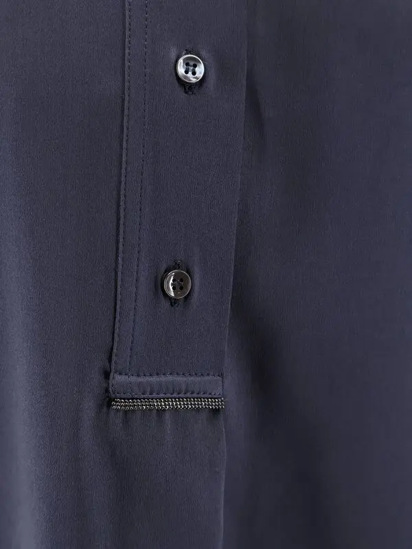 Brunello Cucinelli Silk Shirt With Monili Detail
