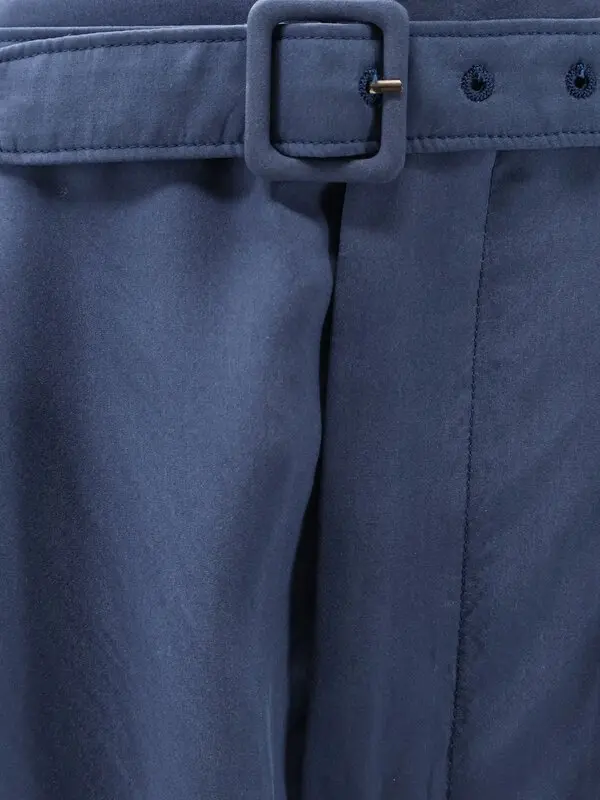 Saint Laurent Silk Trousers With Belt