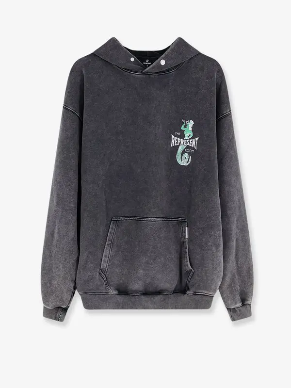 REPRESENT Cotton Sweatshirt With Print On The Front - Grey