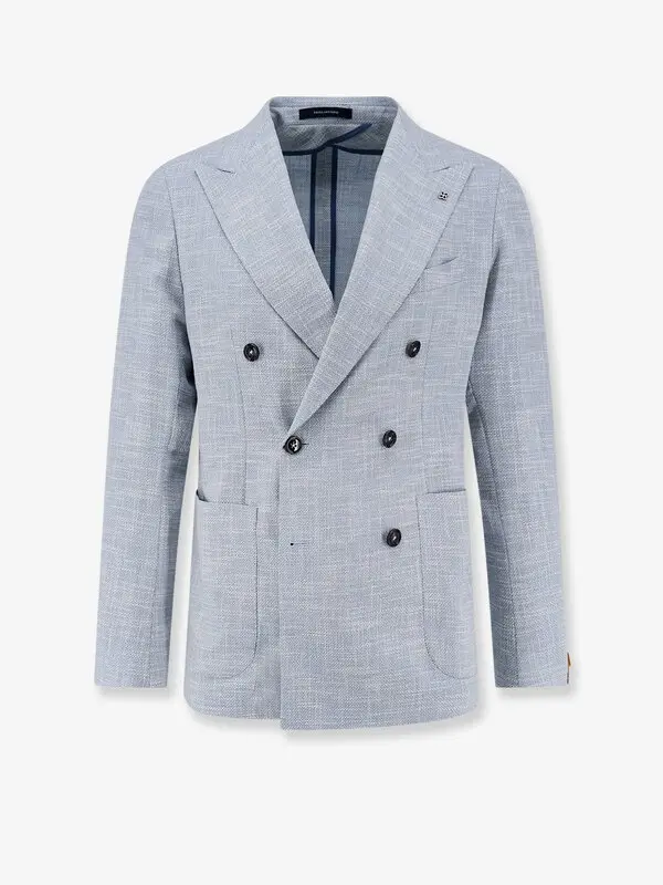 Tagliatore Double-breasted Virgin Wool, Silk And Cotton Blazer