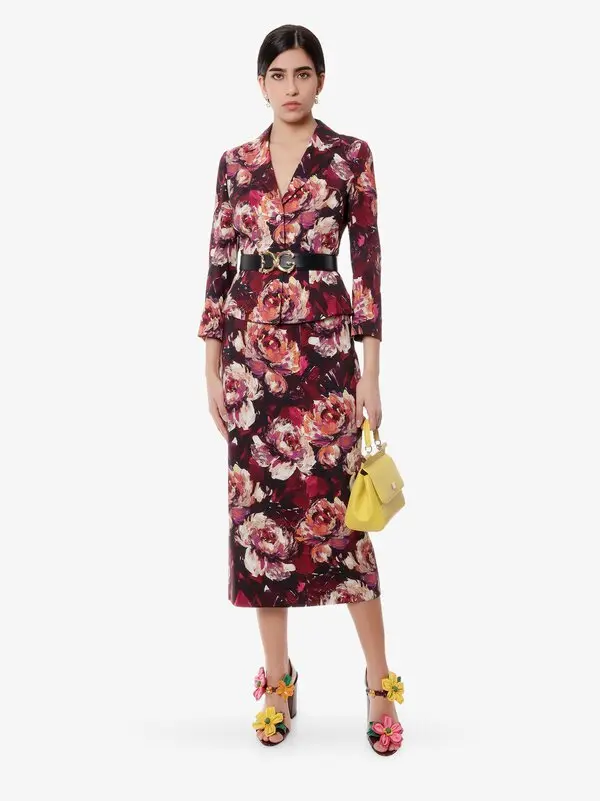 Dolce & Gabbana Peonie Flower Print Cady Blazer