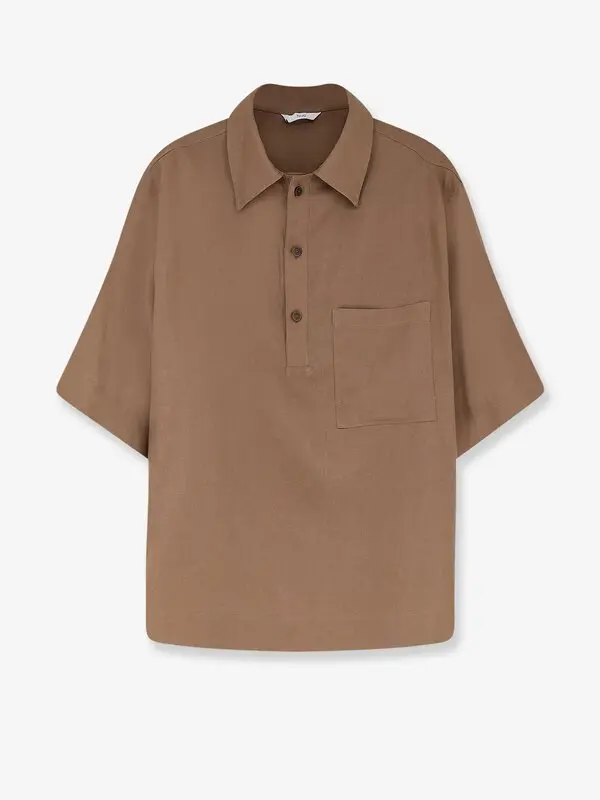 HEVO Montursi Linen And Viscose Shirt - Brown