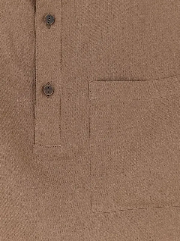 HEVO Montursi Linen And Viscose Shirt - Brown