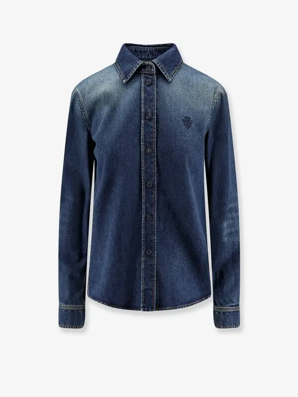 Gucci Denim Shirt With Embroidery - Blue