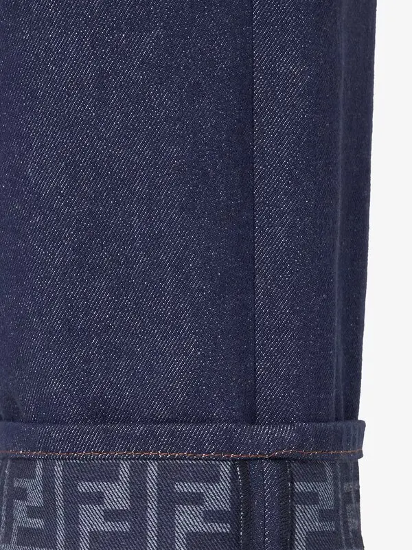 Fendi Denim Jeans With Ff Detail On The Bottom