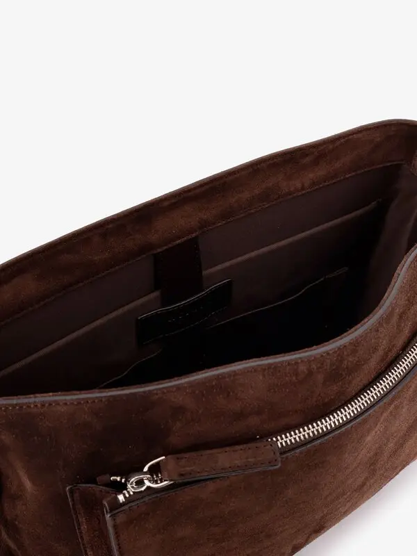 Orciani Peach Suede Messenger Bag