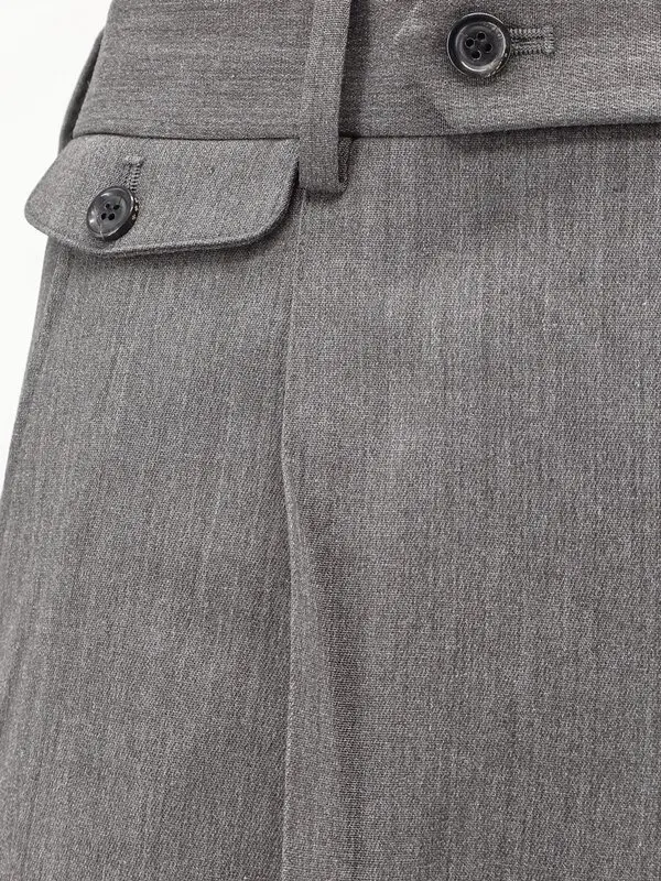 TONYWACK Wool Blend Bermuda Shorts With Frontal Pleats - Grey