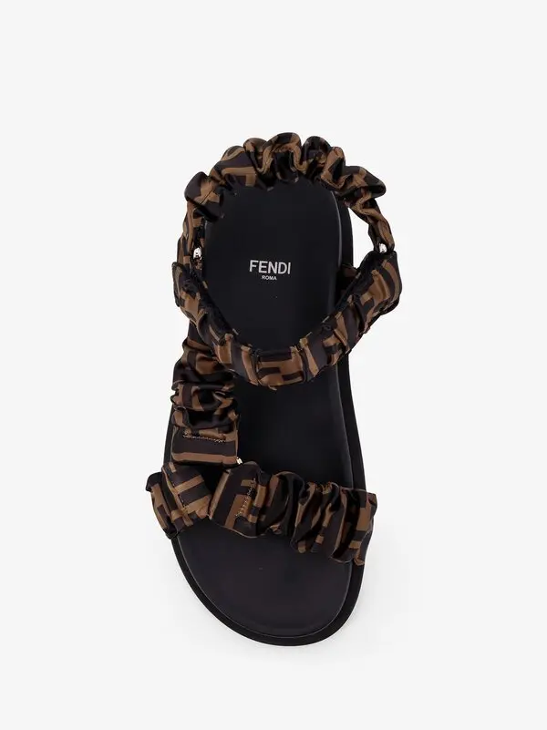 Fendi Elastic Satin Ff Motif Feel Sandals